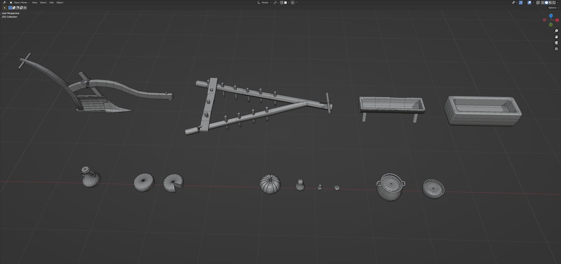 Medieval farmer props 3D model - TurboSquid 2163648