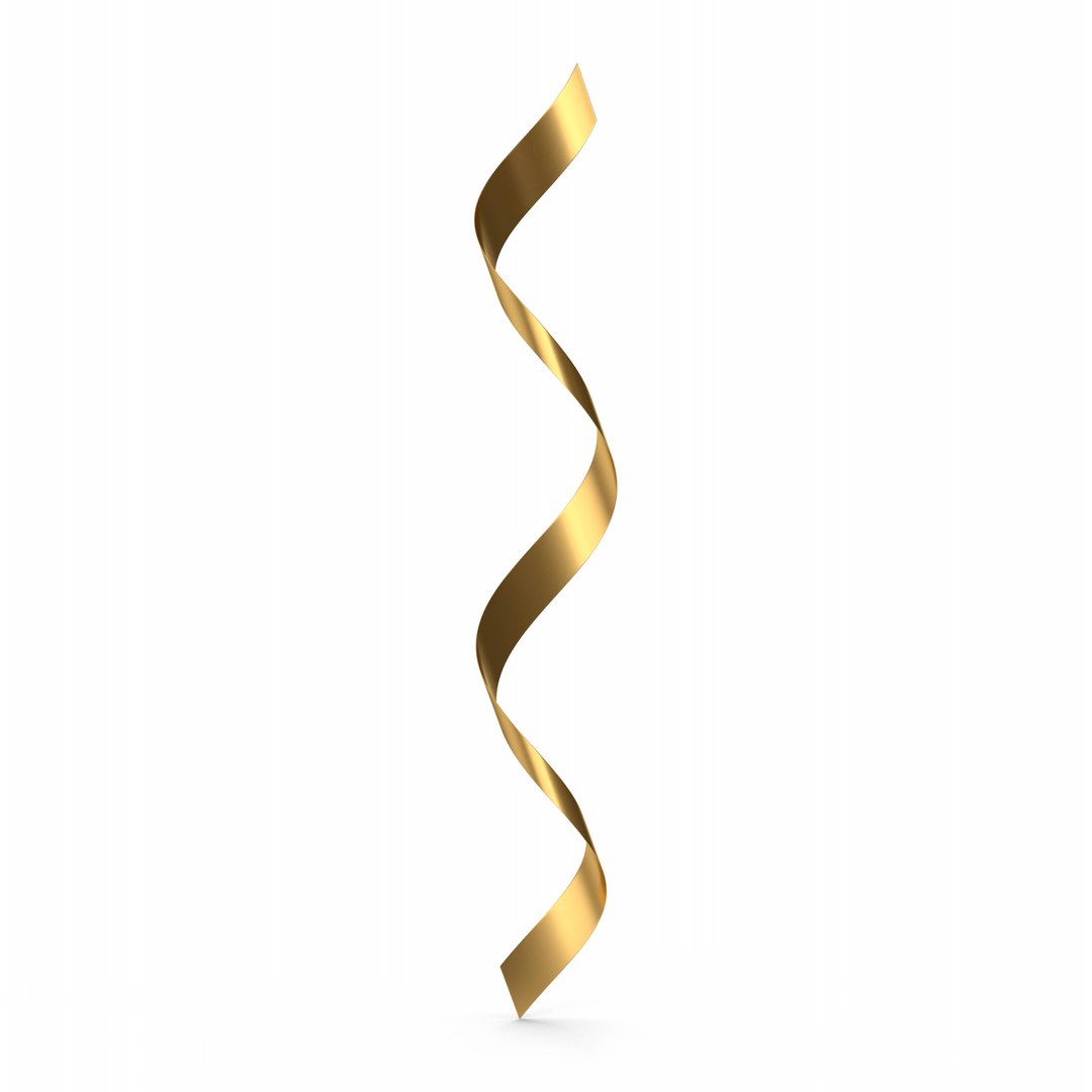 Gold Curly Ribbon 3D - TurboSquid 2330747