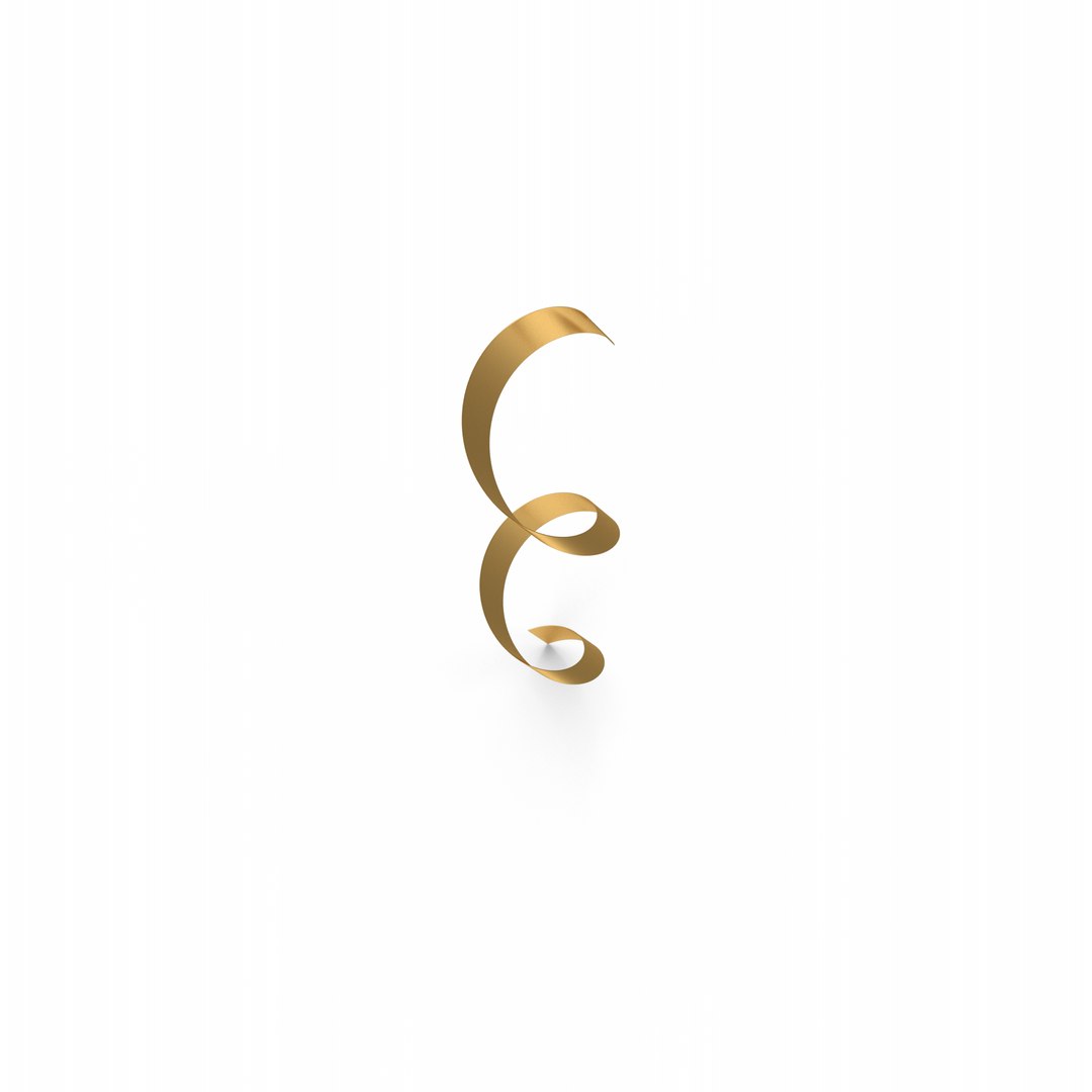 Gold Curly Ribbon 3D - TurboSquid 2330747