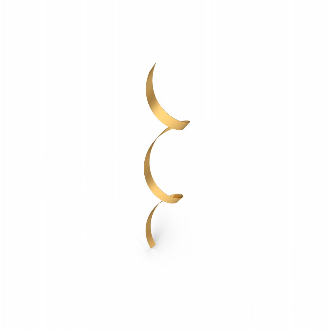 Gold Curly Ribbon 3D - TurboSquid 2330747
