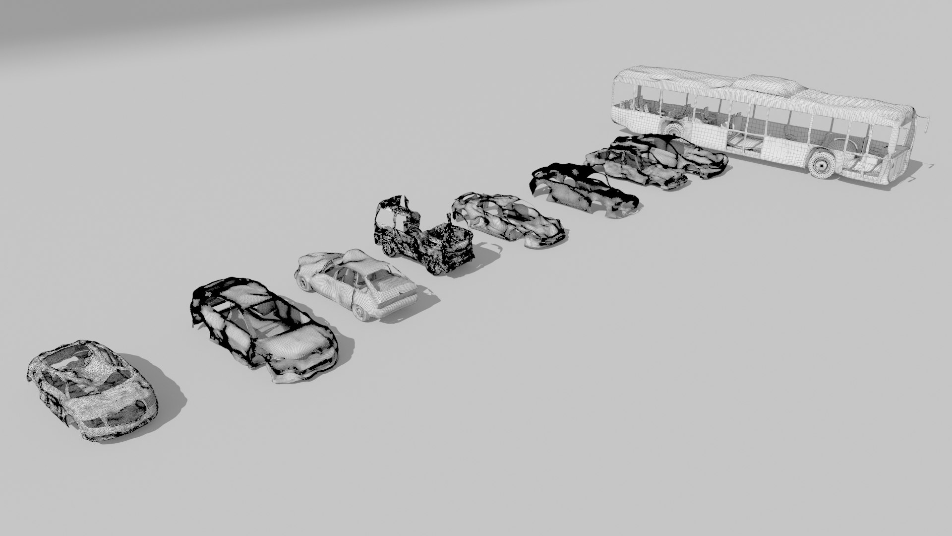 3D Destroyed Cars Vol 1 - TurboSquid 1812388