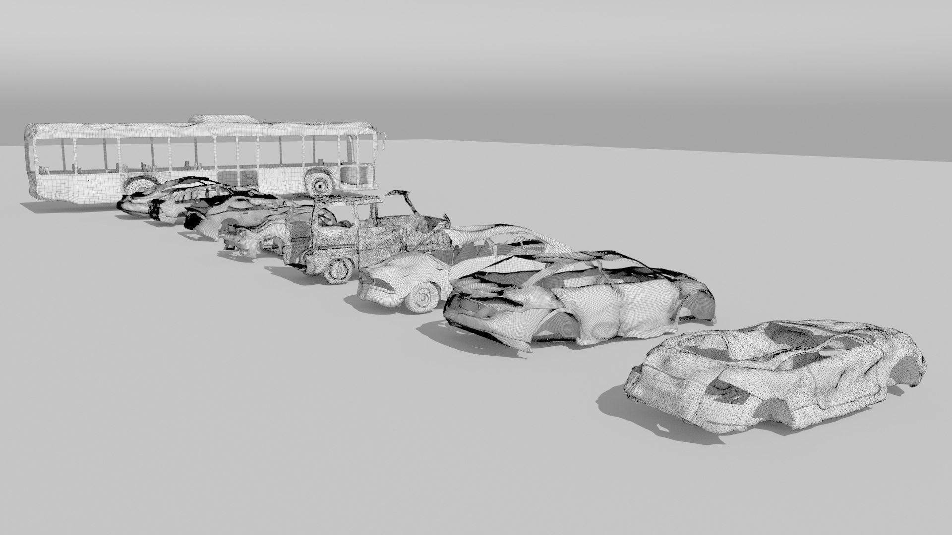 3D Destroyed Cars Vol 1 - TurboSquid 1812388