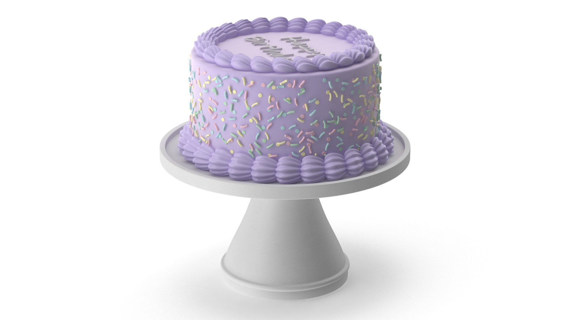 3D Purple Birthday Cake - TurboSquid 1813430