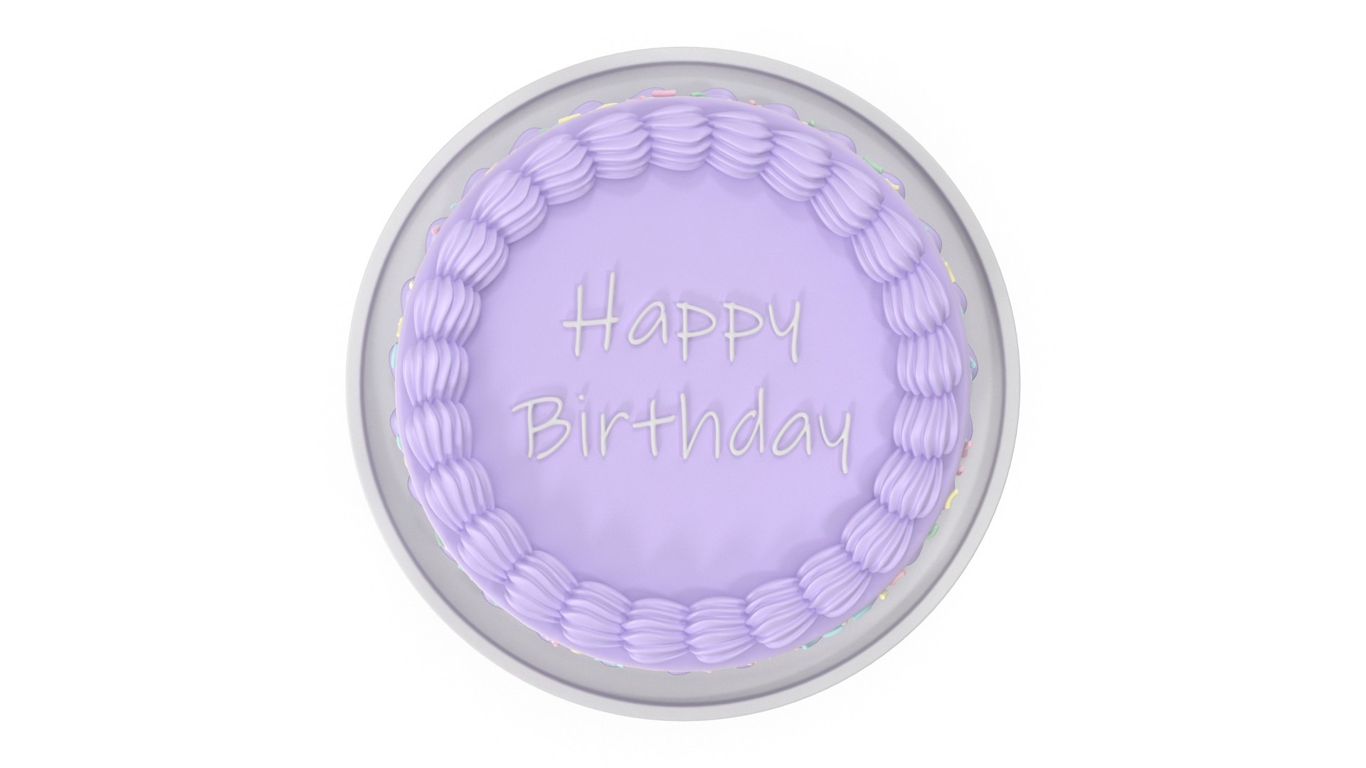 3D Purple Birthday Cake - TurboSquid 1813430