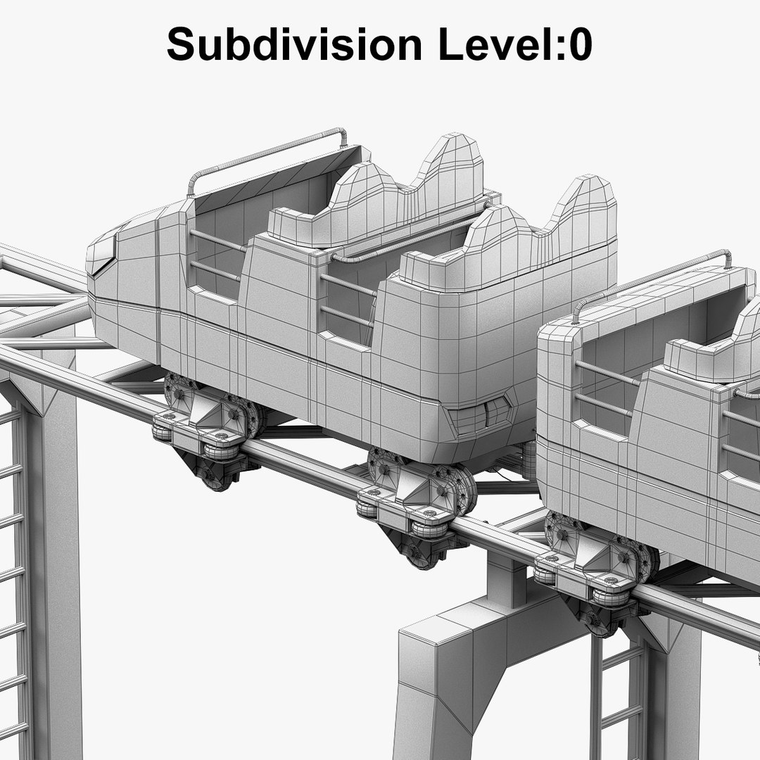 3d model roller coaster wagon