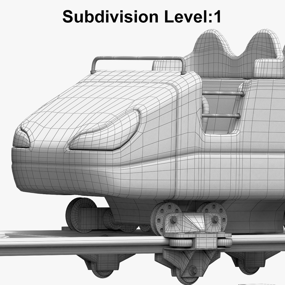 3d model roller coaster wagon