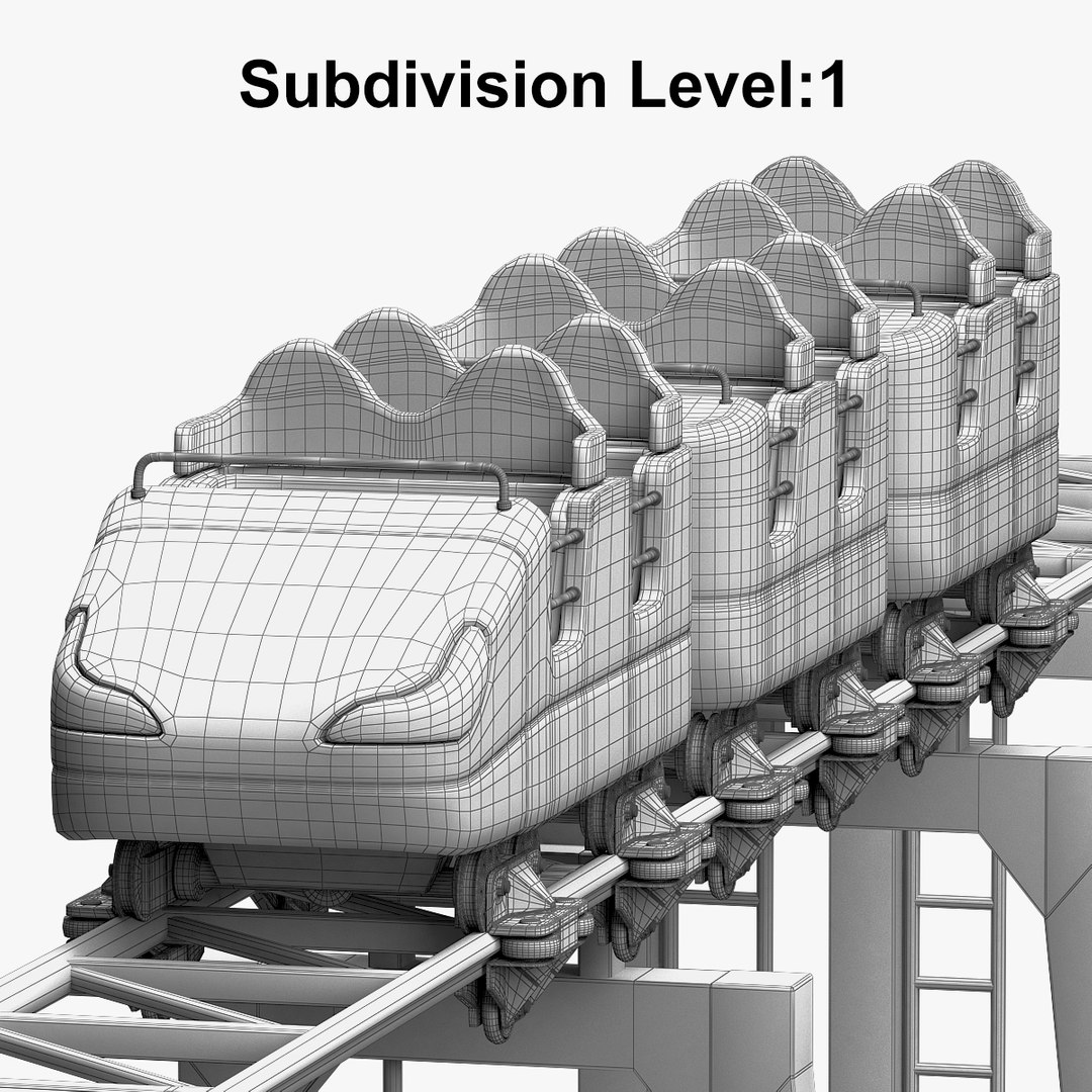 3d model roller coaster wagon