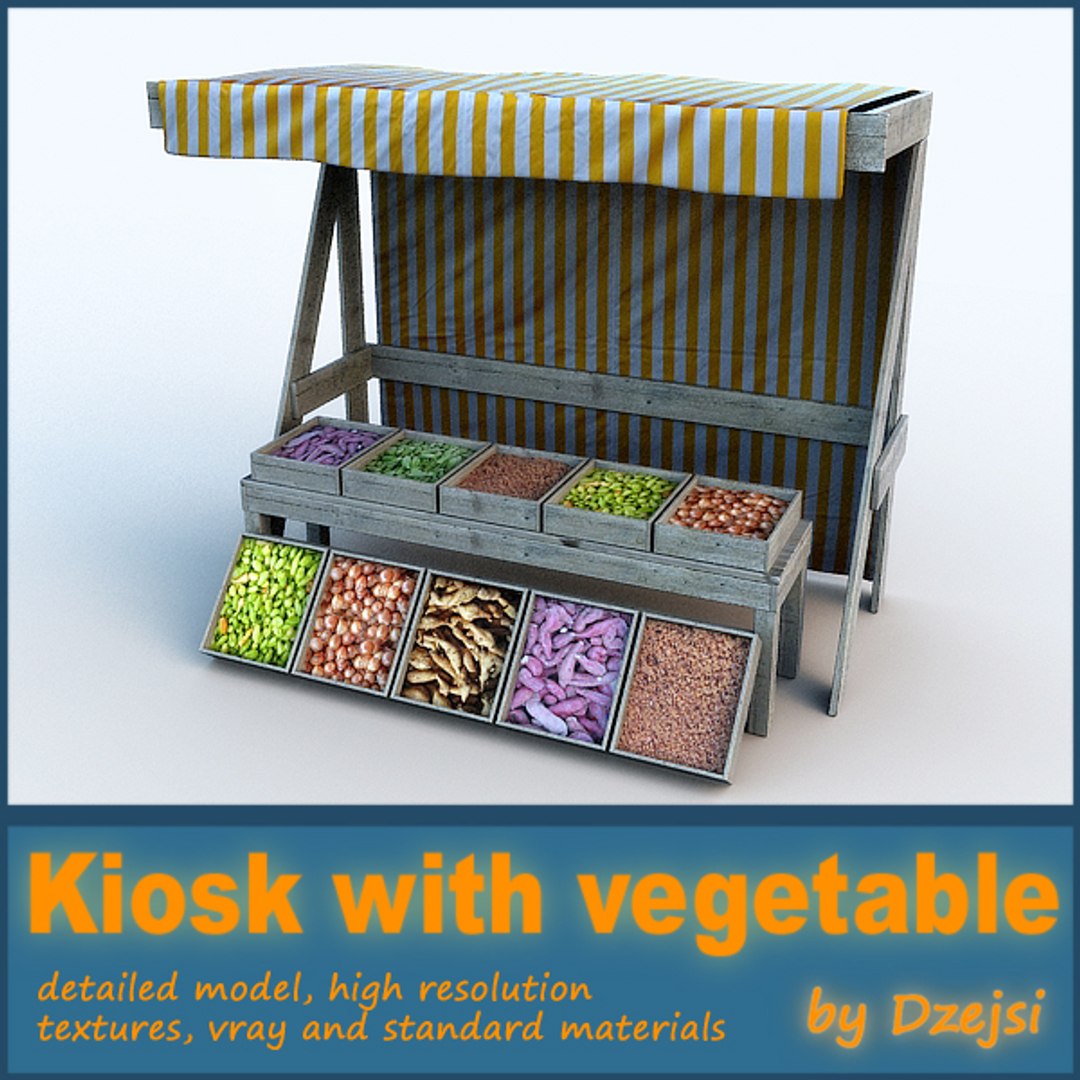 Bazaar Kiosk Vegetable 3d Model