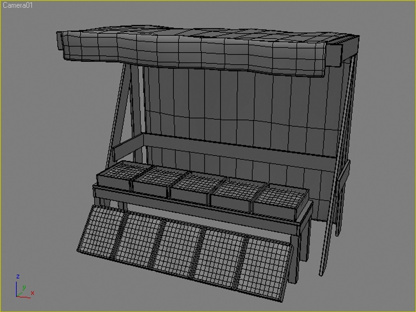 Bazaar Kiosk Vegetable 3d Model