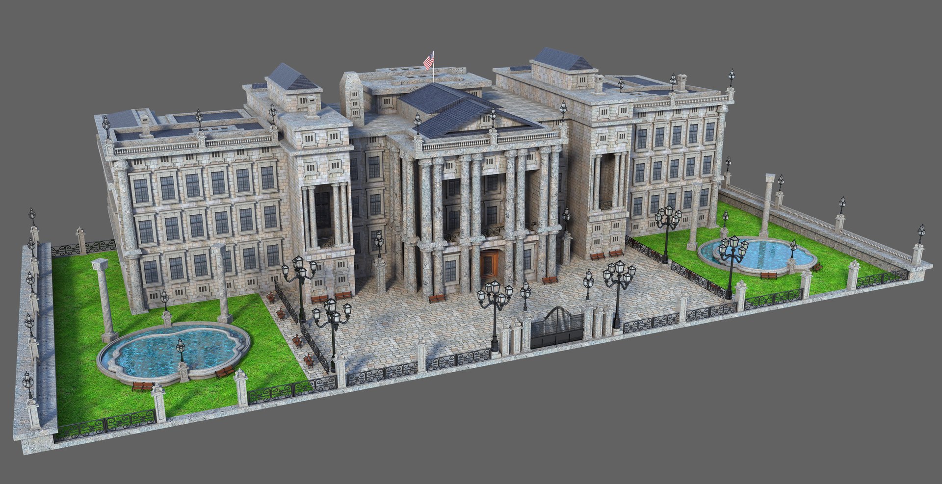 3D Building Govern - TurboSquid 1387082