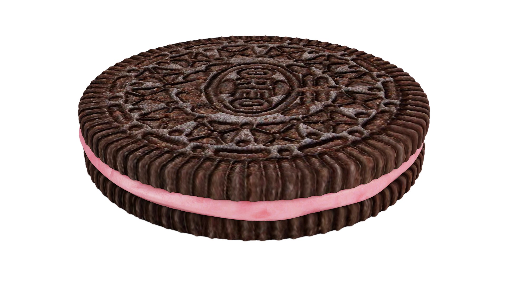 3D Oreo Cookie With Strawberry Cream - TurboSquid 1916297