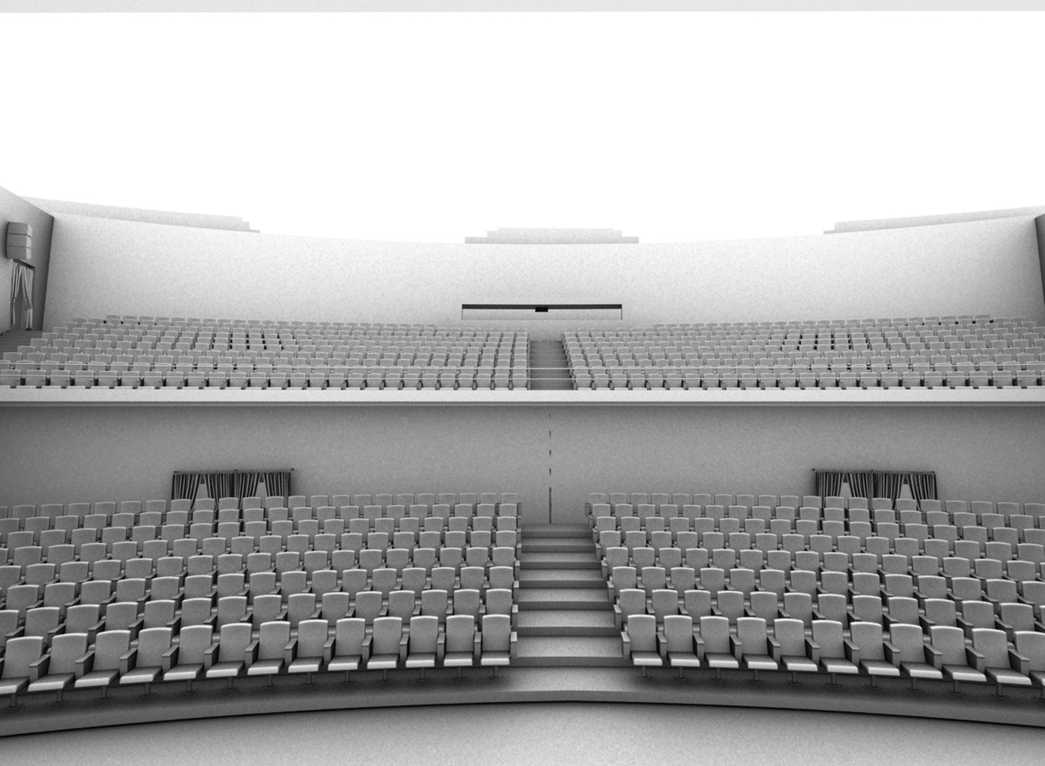 3D Modern Theater Architectural Structure With Square And Arched Portico Model - TurboSquid 2369547
