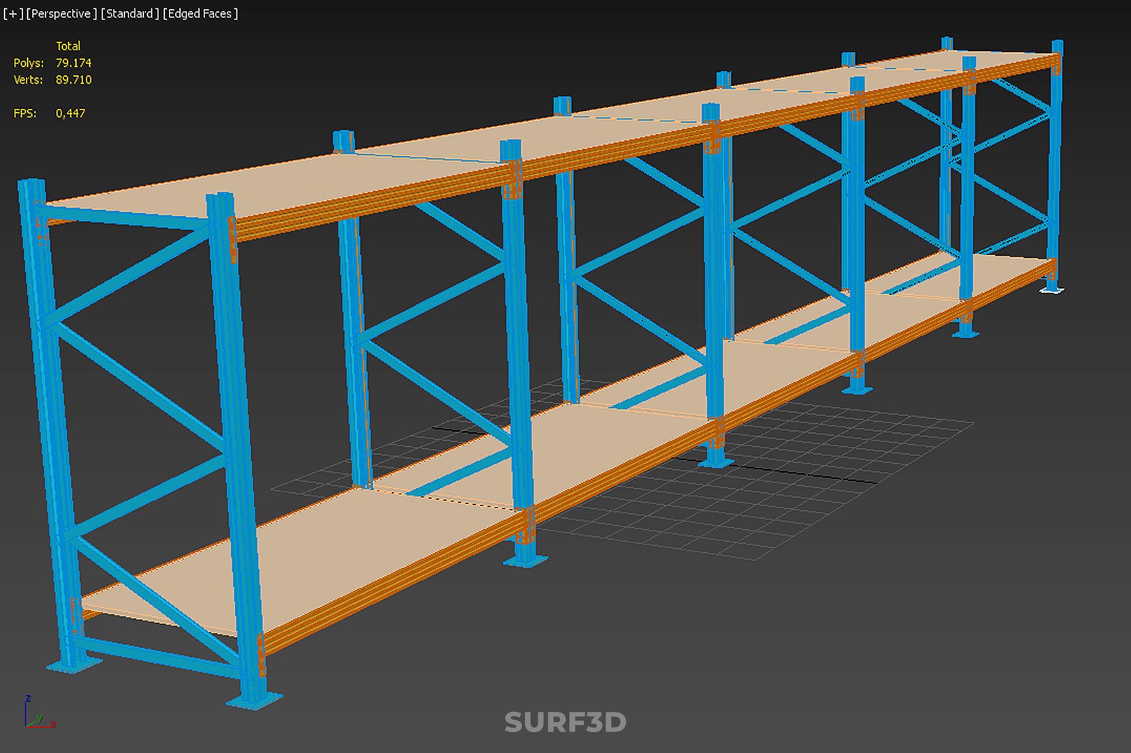 HORIZONTAL WOOD STEEL WAREHOUSE METAL SHELVING STORAGE RACK TRAY Model ...