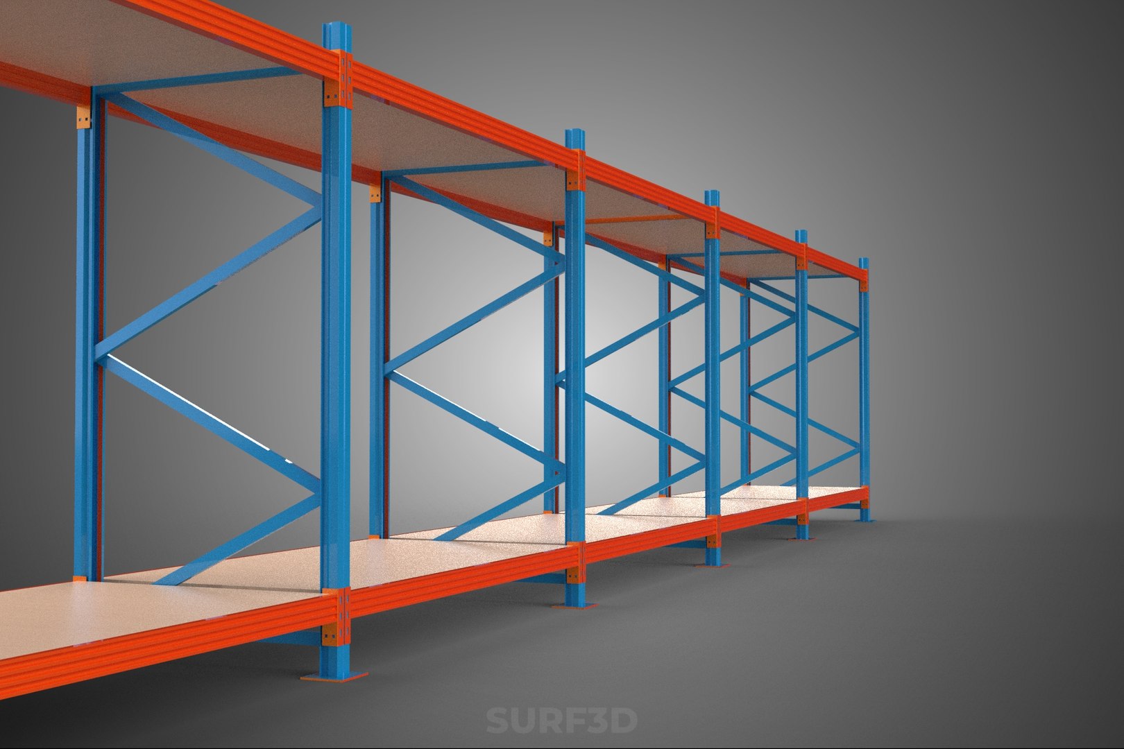 HORIZONTAL WOOD STEEL WAREHOUSE METAL SHELVING STORAGE RACK TRAY Model ...