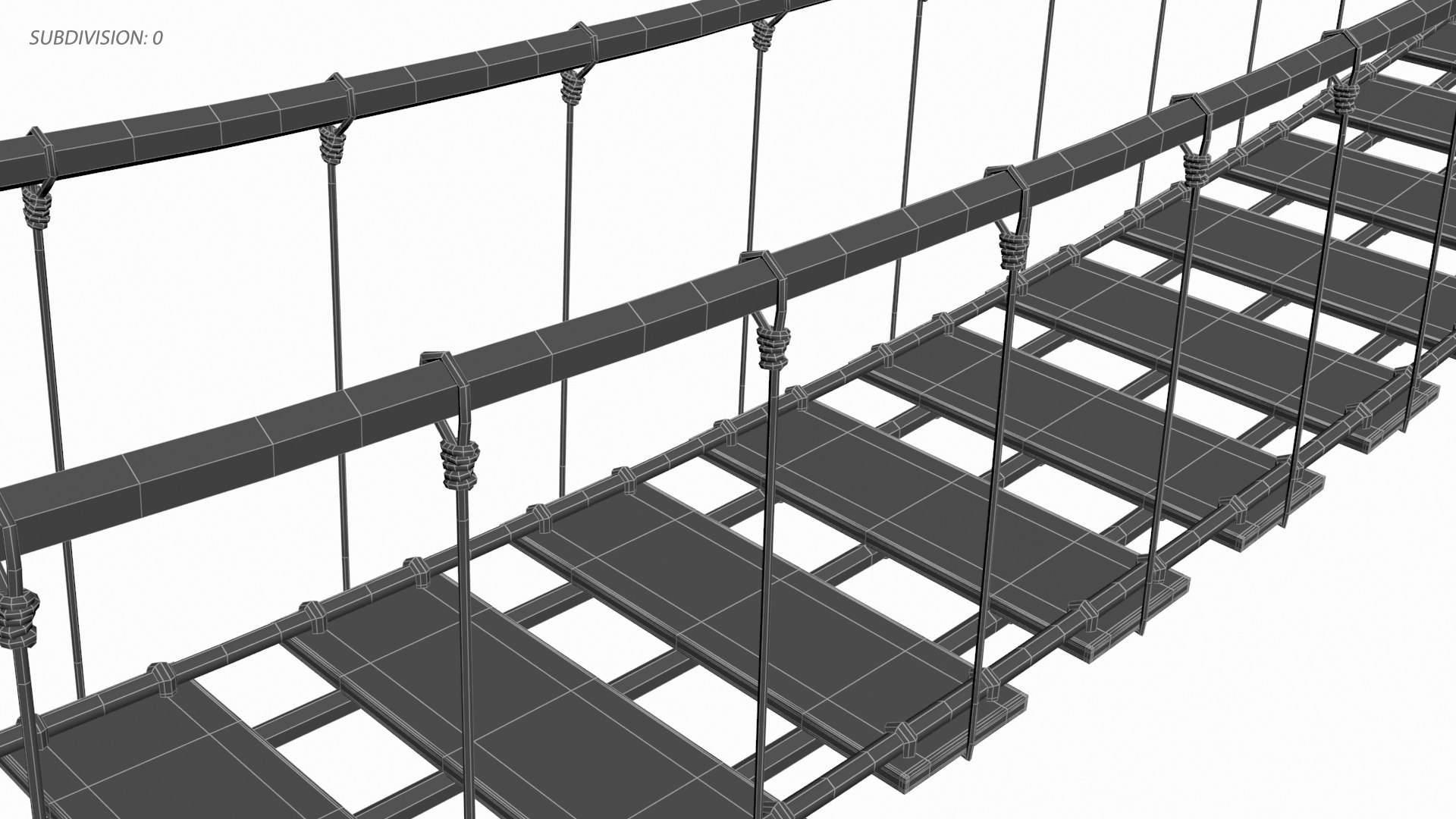 3D Suspended Wooden Bridge - TurboSquid 2004112