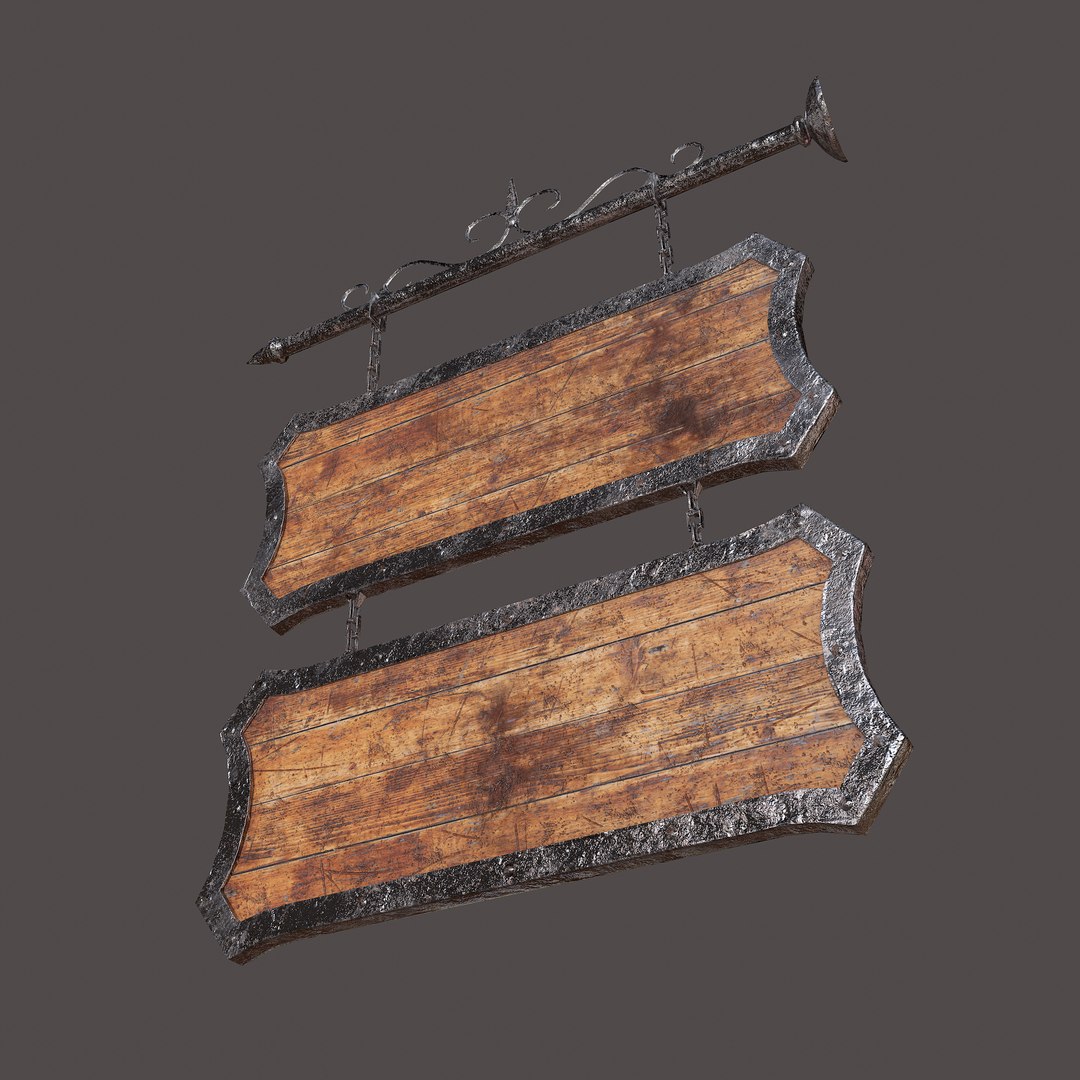 Medieval Wooden Tavern Sign 3D Model - TurboSquid 1448112