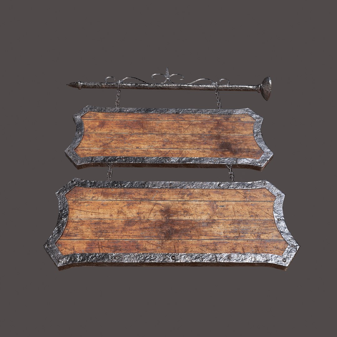 Medieval Wooden Tavern Sign 3D Model - TurboSquid 1448112
