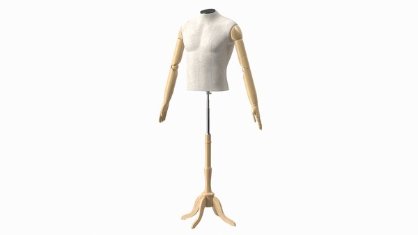 Male Flexible Half Body Mannequin Torso with Wooden Base Headless 3D ...