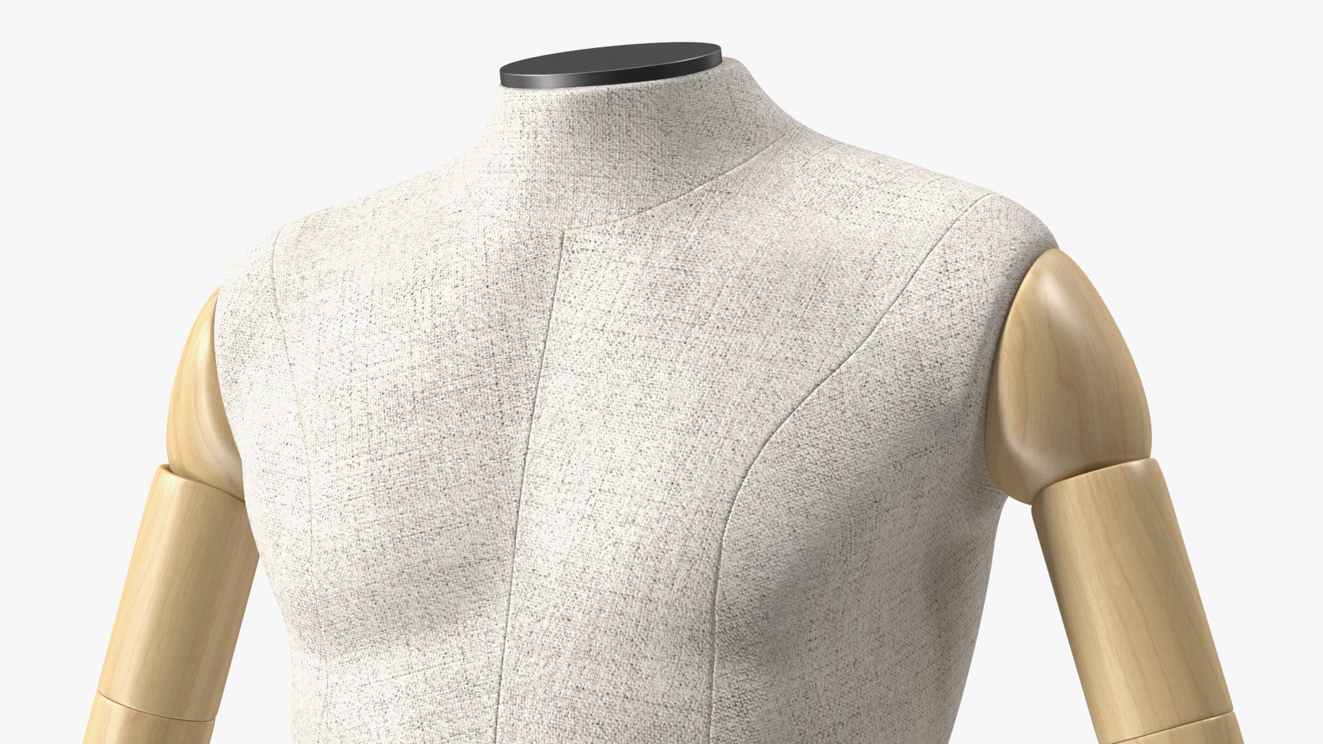 Male Flexible Half Body Mannequin Torso with Wooden Base Headless 3D ...