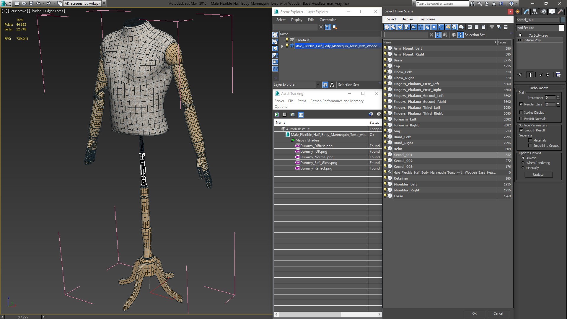 Male Flexible Half Body Mannequin Torso with Wooden Base Headless 3D ...