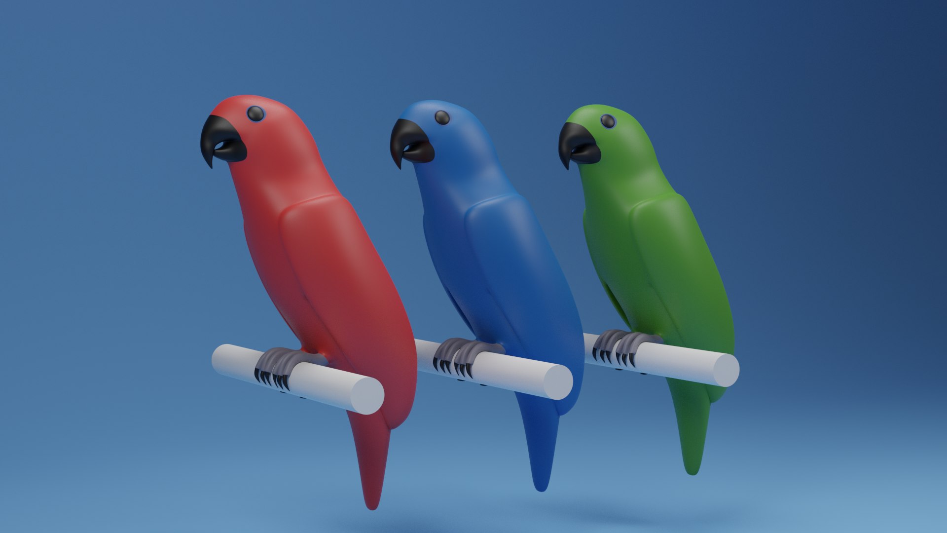 3D Cartoon Cute Bird Parrot Model - TurboSquid 1937045