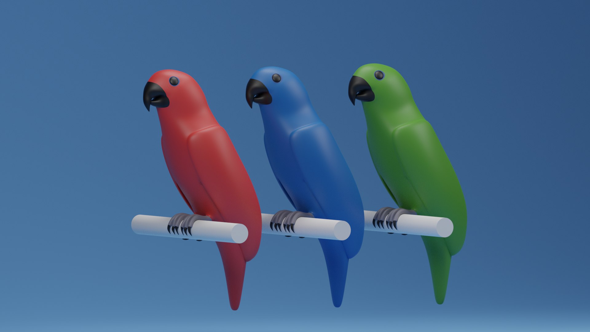 3D Cartoon Cute Bird Parrot Model - TurboSquid 1937045