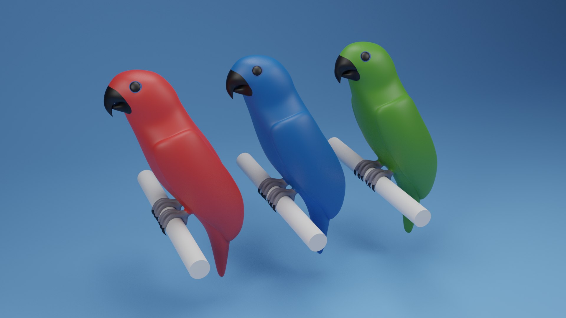 3D Cartoon Cute Bird Parrot Model - TurboSquid 1937045
