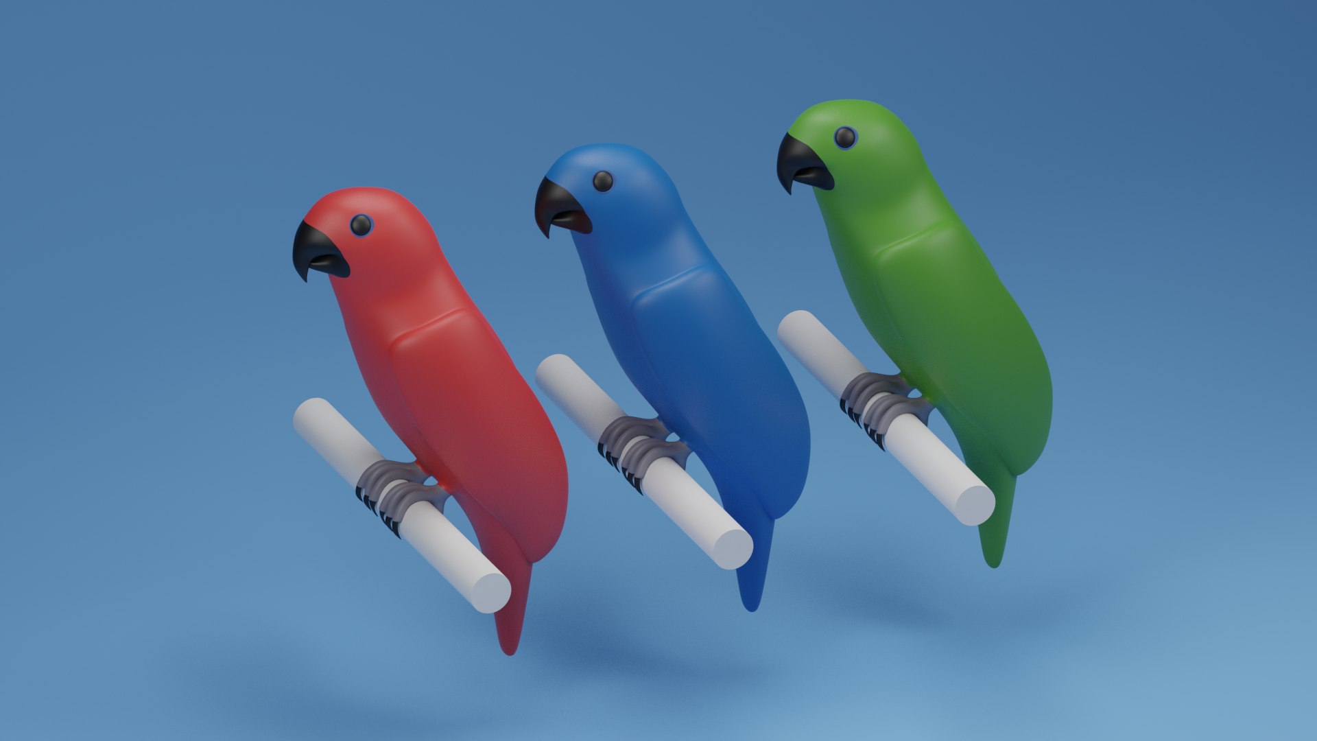 3D Cartoon Cute Bird Parrot Model - TurboSquid 1937045