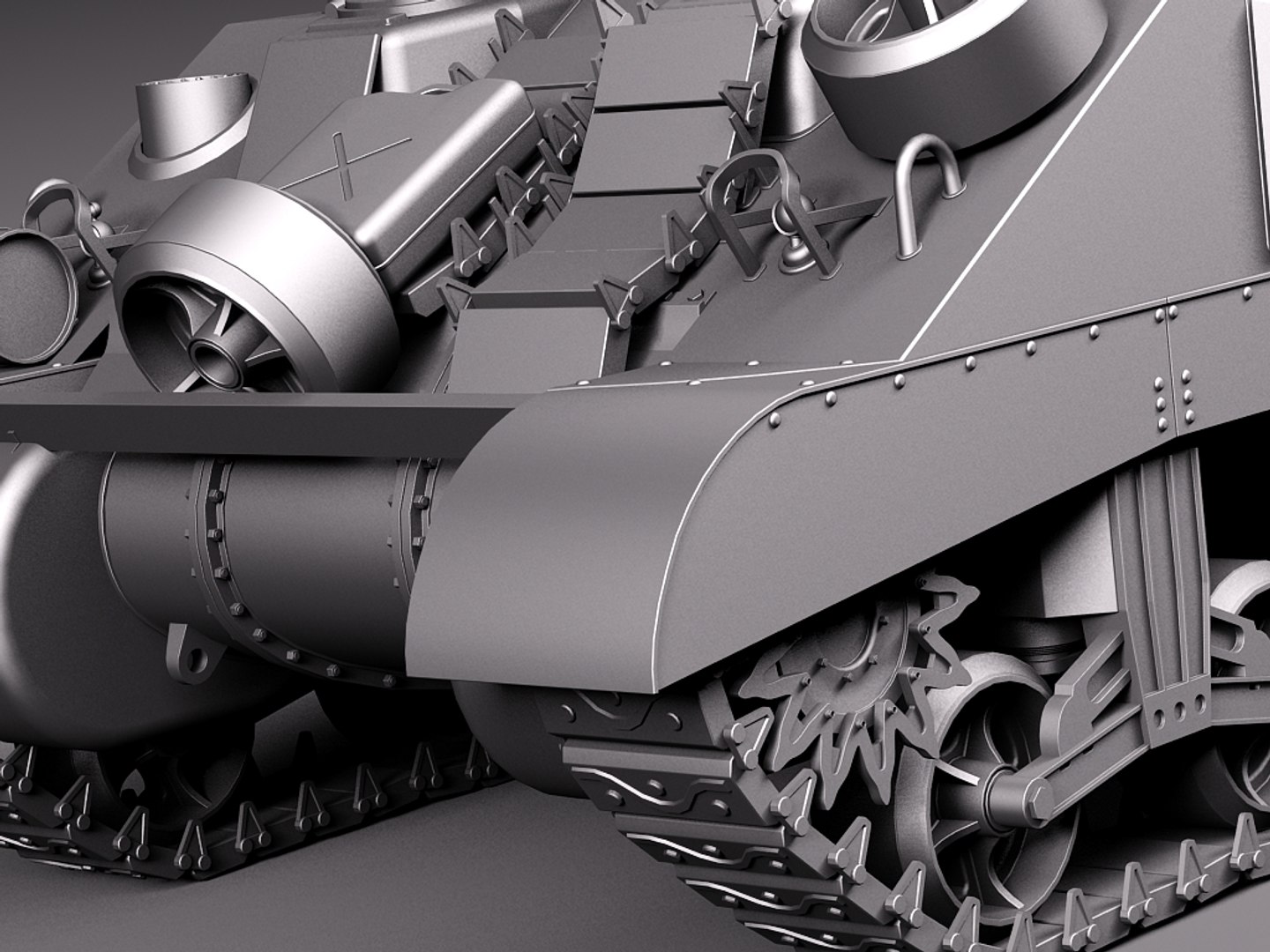 3d Model Tank Equipment M4