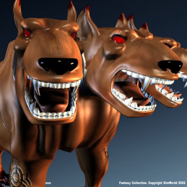 3d model fantasy character cerber hellhound