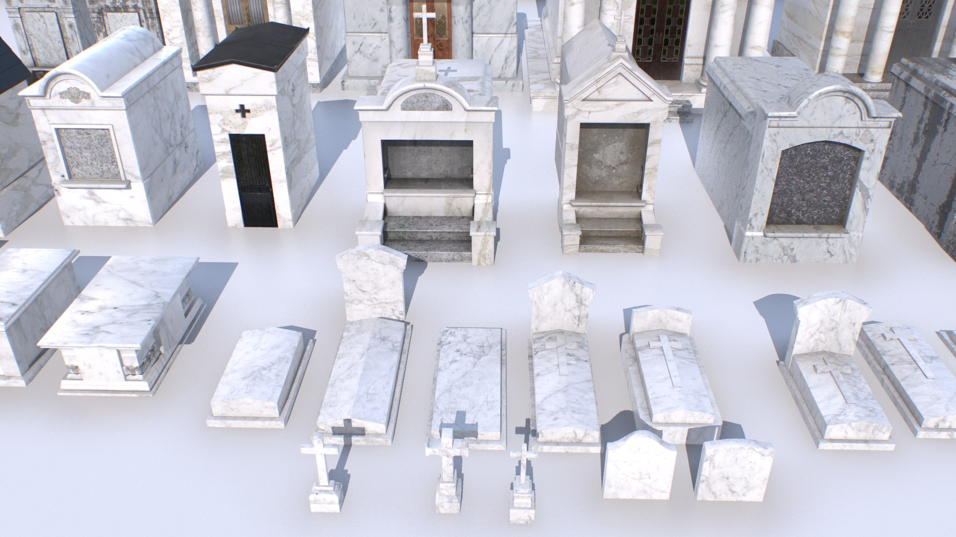 3D Pack Cemetery Mausoleums 1 Model - TurboSquid 1645500