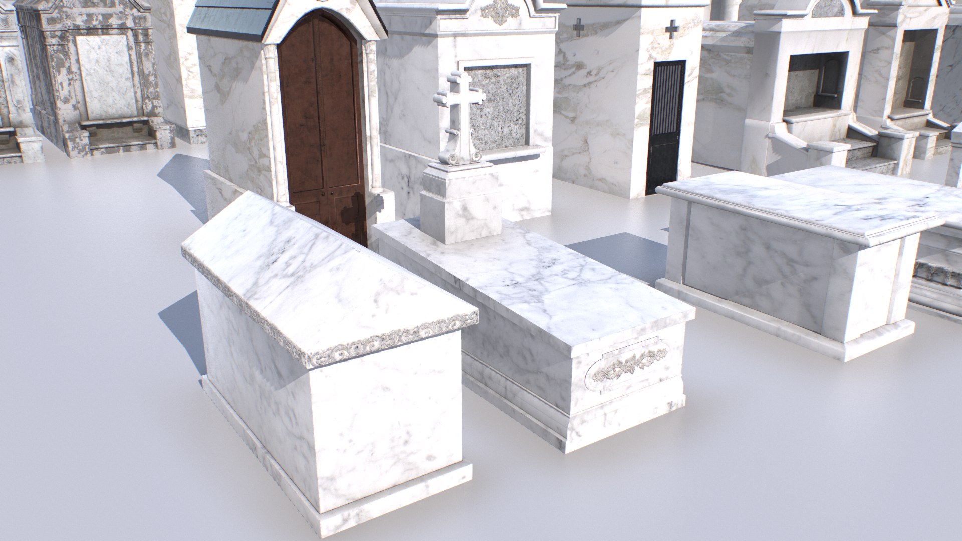 3D Pack Cemetery Mausoleums 1 Model - TurboSquid 1645500