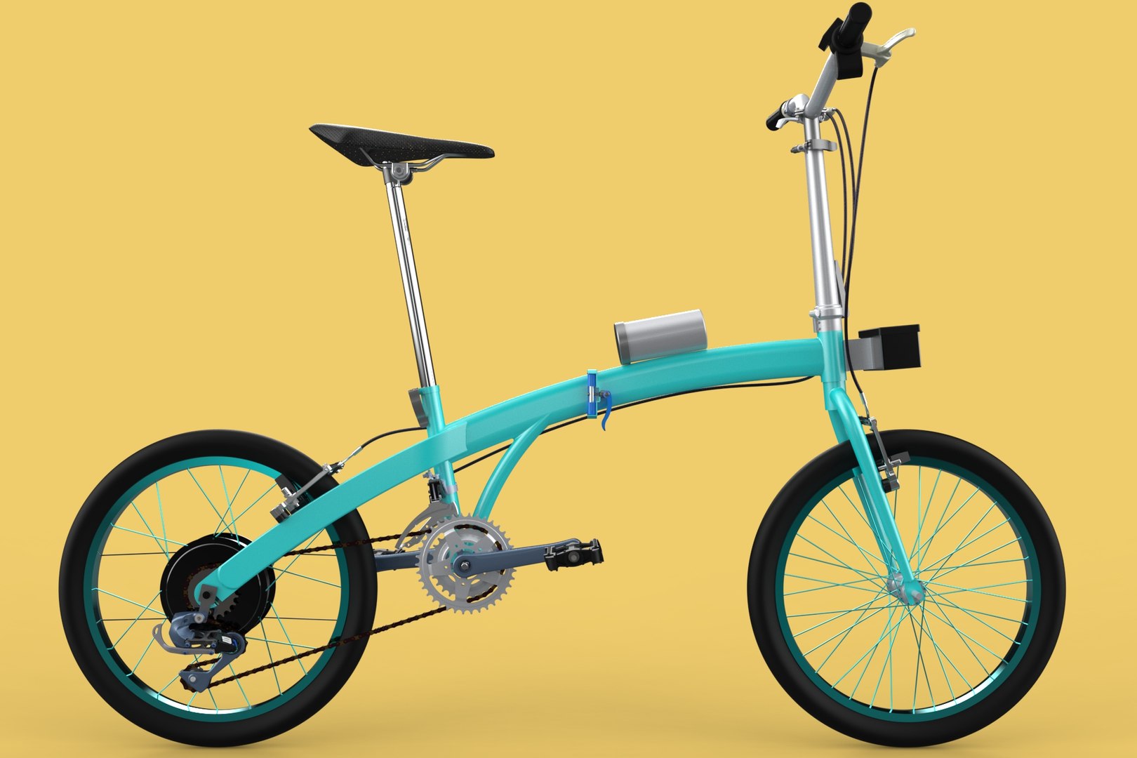 ELECTRIC FOLDING BIKE PORTABLE COMPACT FLIP BICYCLE EV 3D - TurboSquid ...