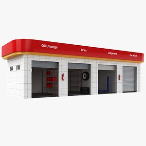 3d automobile service station model