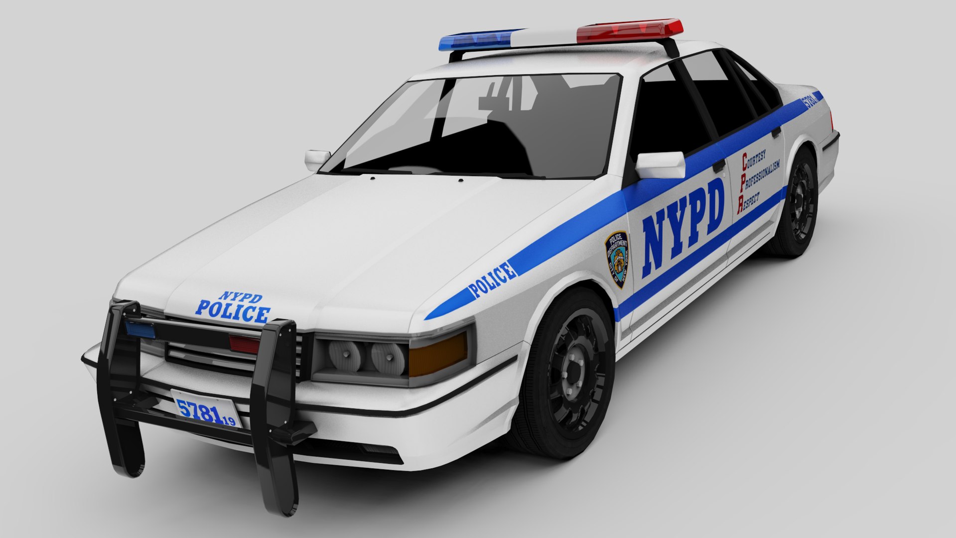 Generic Lowpoly Police Car Thompson NYPD 3D - TurboSquid 2225886
