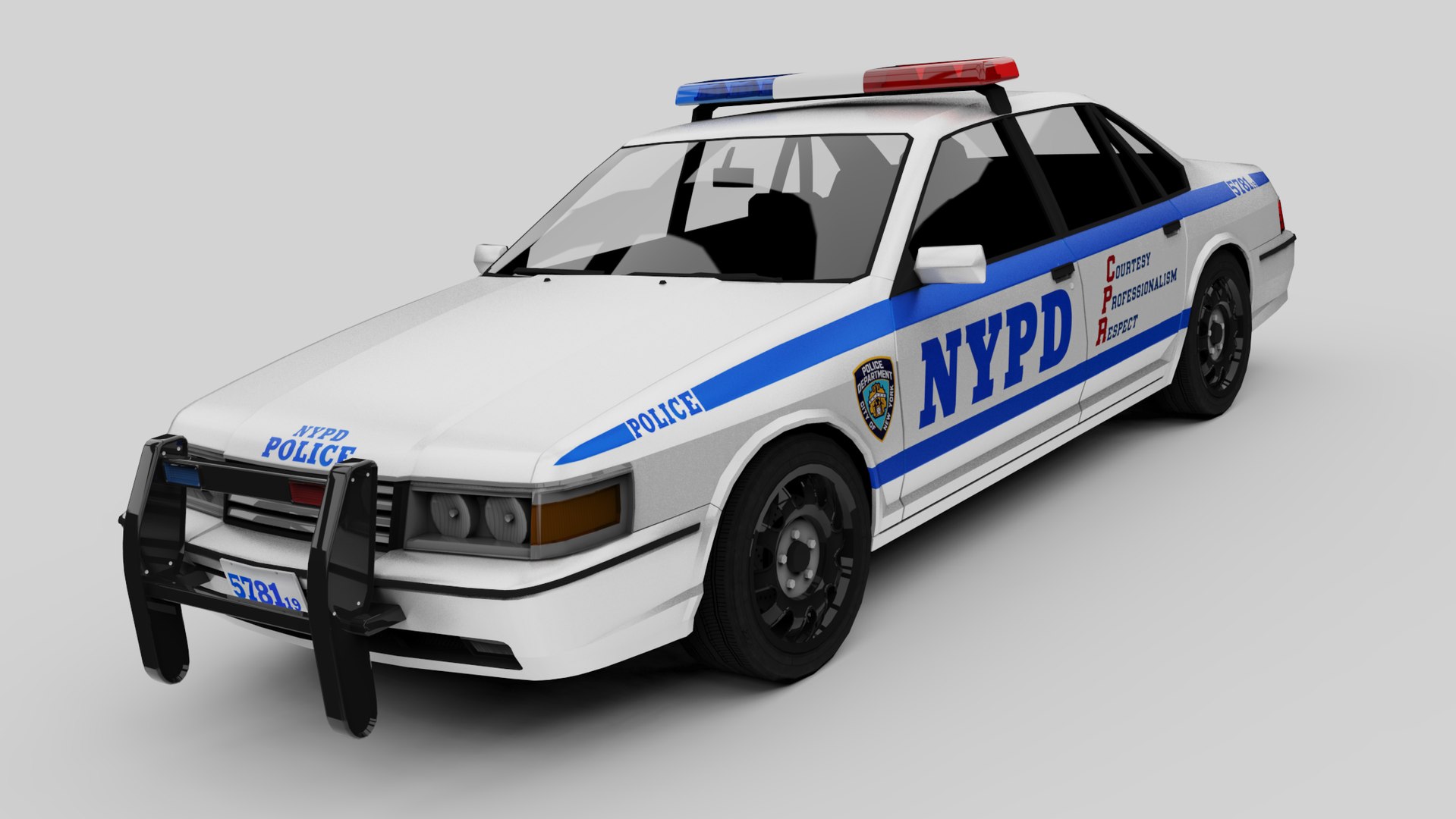 Generic Lowpoly Police Car Thompson NYPD 3D - TurboSquid 2225886