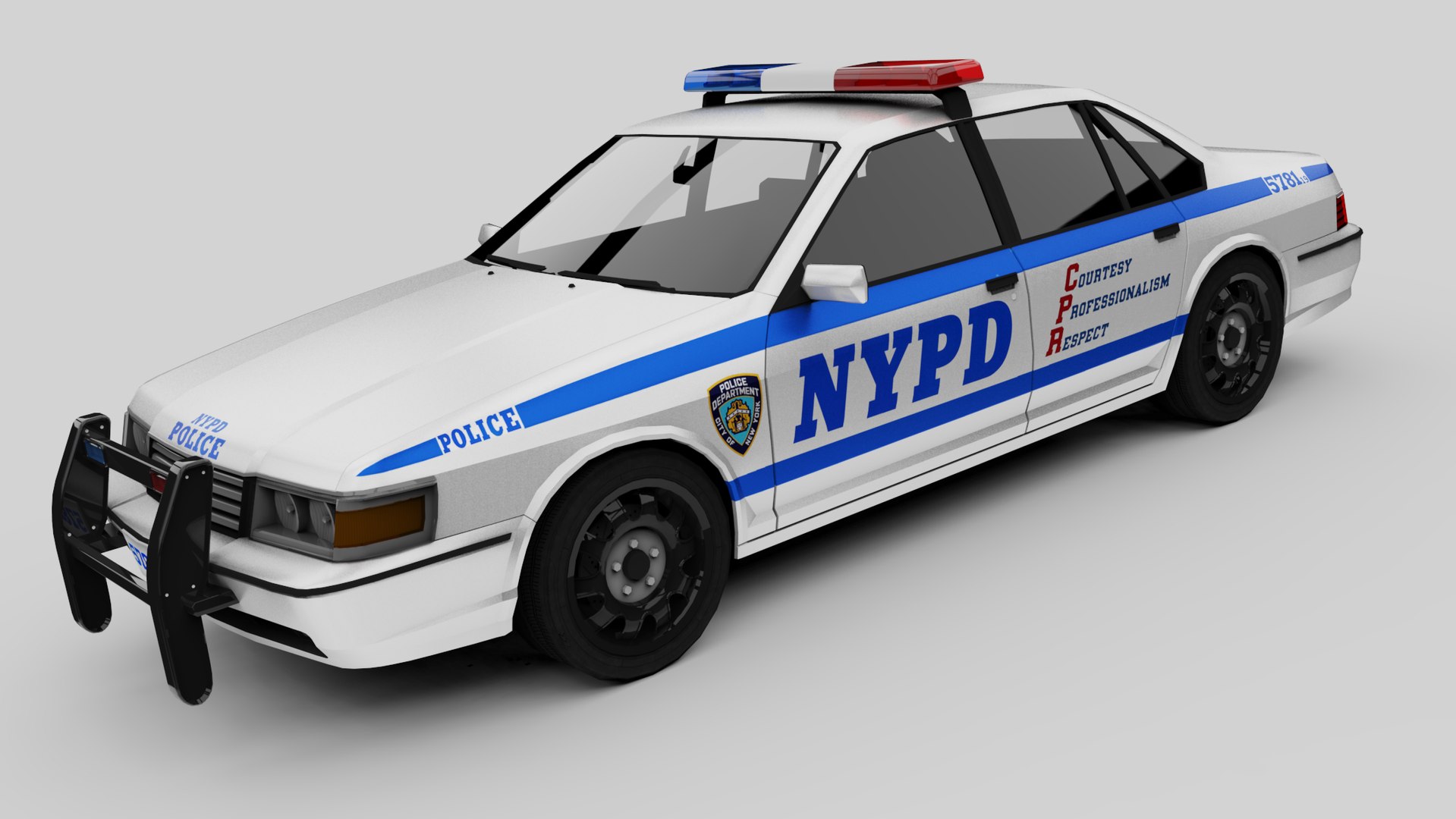 Generic Lowpoly Police Car Thompson NYPD 3D - TurboSquid 2225886