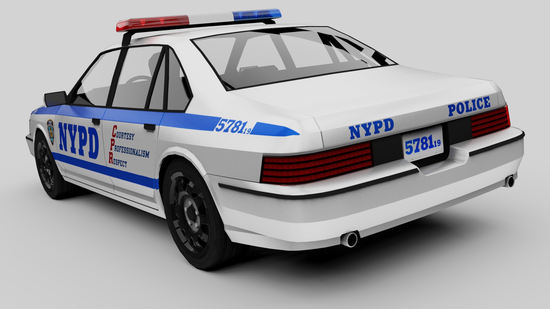 Generic Lowpoly Police Car Thompson NYPD 3D - TurboSquid 2225886