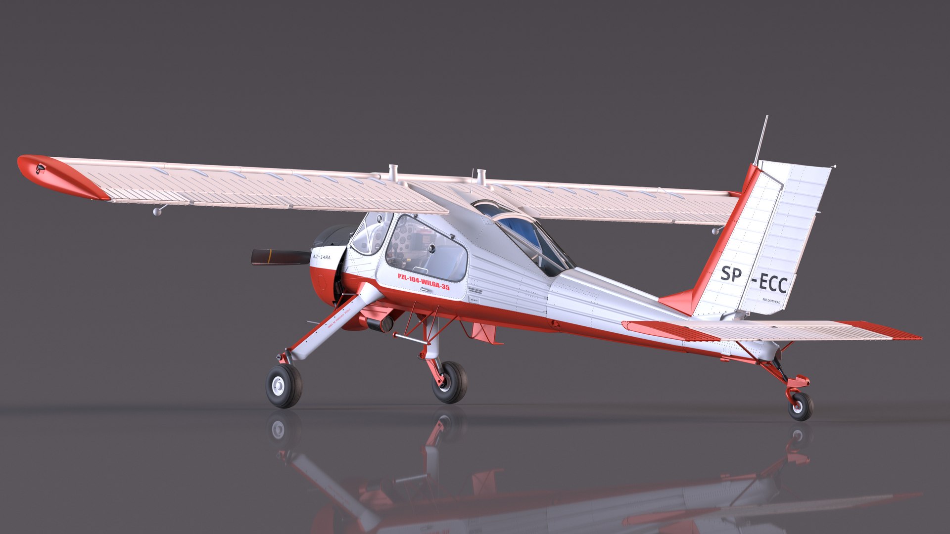 Utility Airplane PZL 104 Wilga White Rigged For Maya 3D Model ...