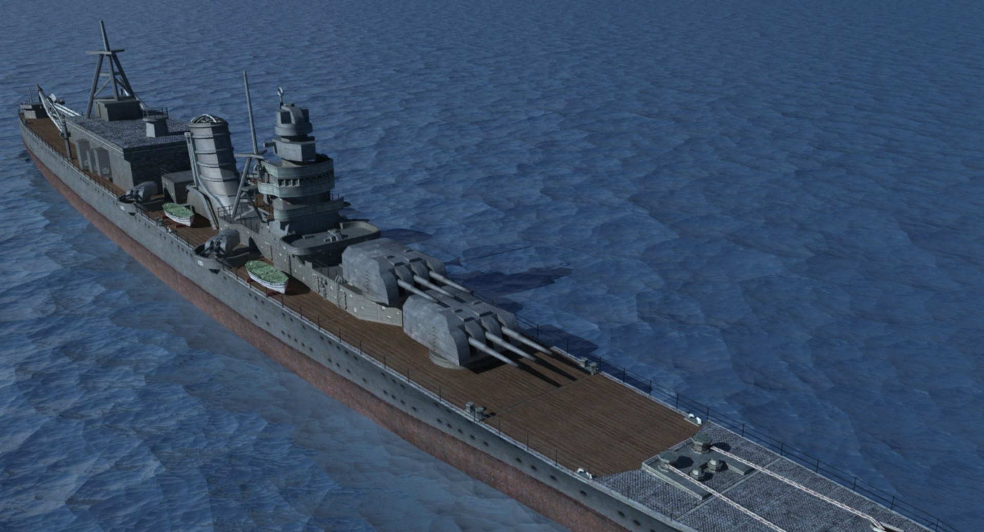 Japanese Cruiser Oyodo 3d Model