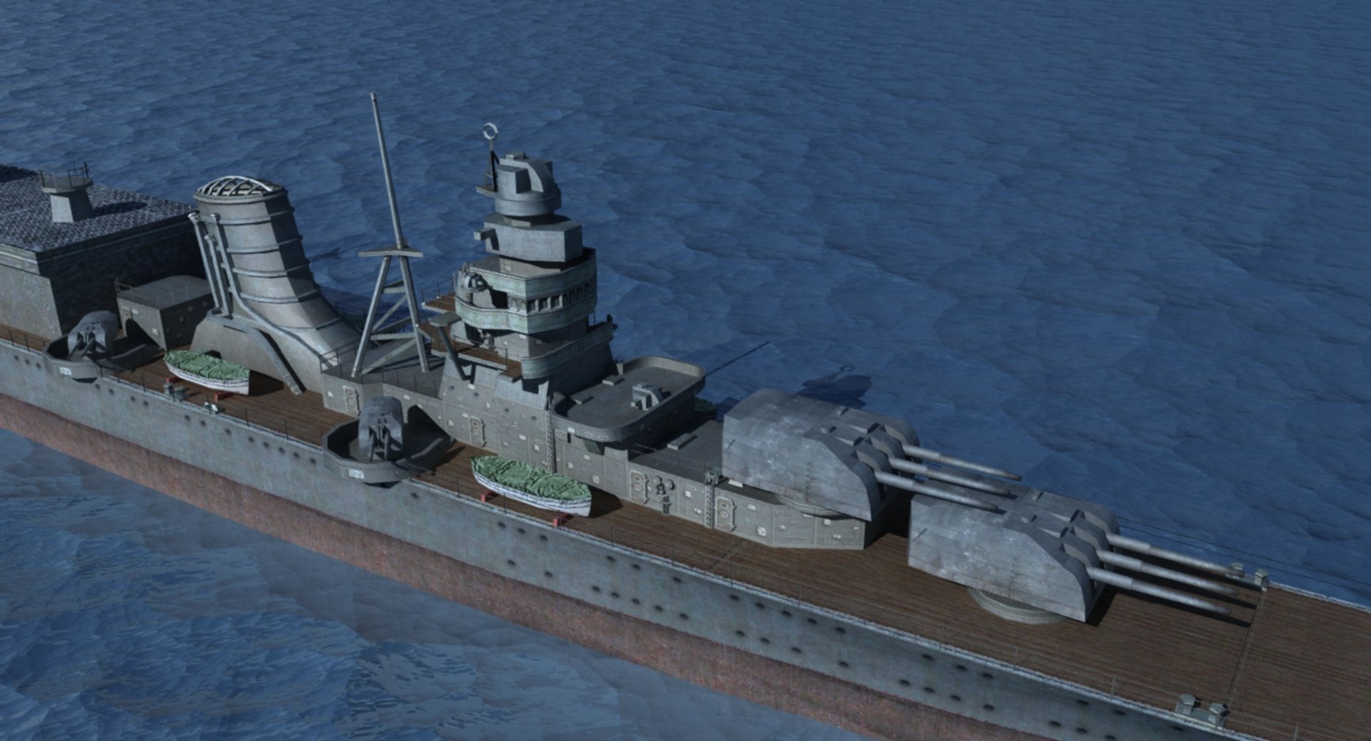 Japanese Cruiser Oyodo 3d Model