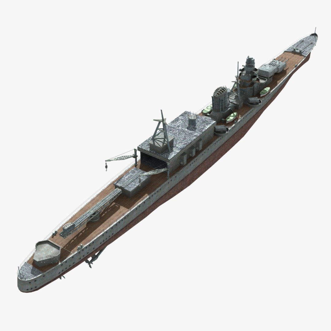 Japanese Cruiser Oyodo 3d Model