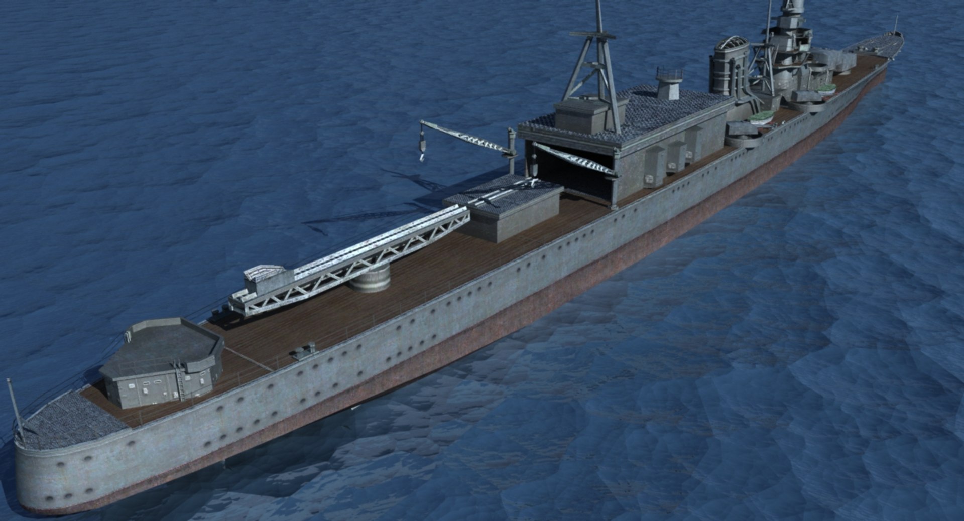 Japanese Cruiser Oyodo 3d Model