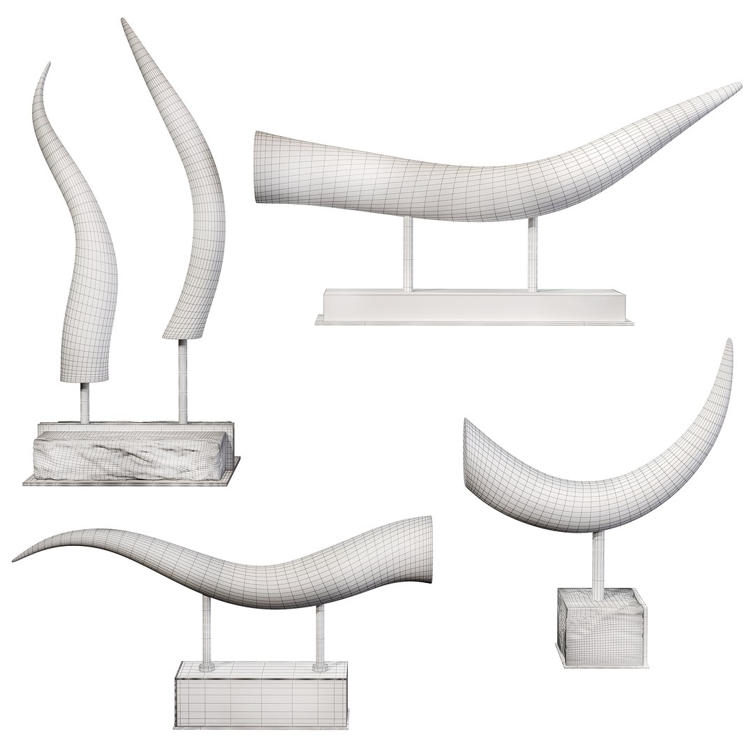 Sculptures of decorative horns 3D model - TurboSquid 1811112