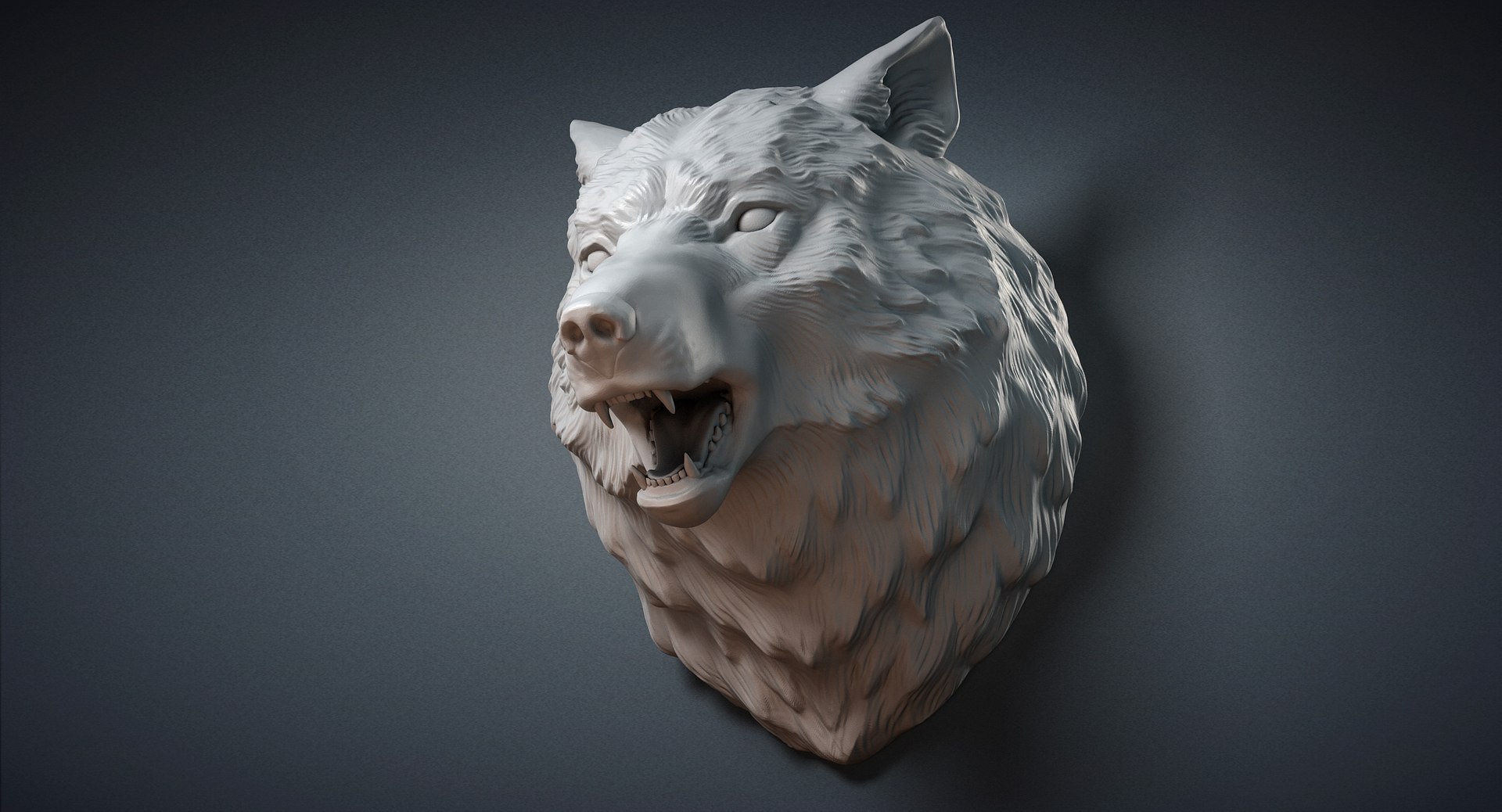 Max Wolf Head Sculpture