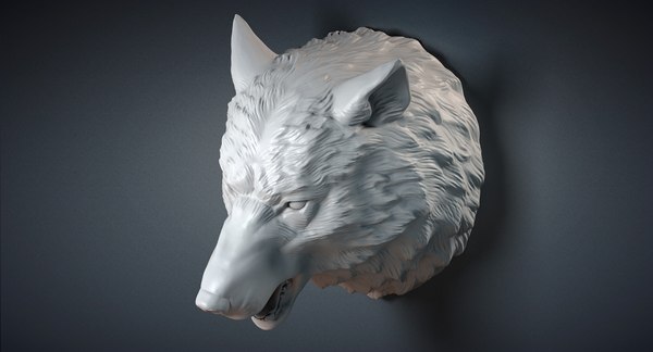 max wolf head sculpture