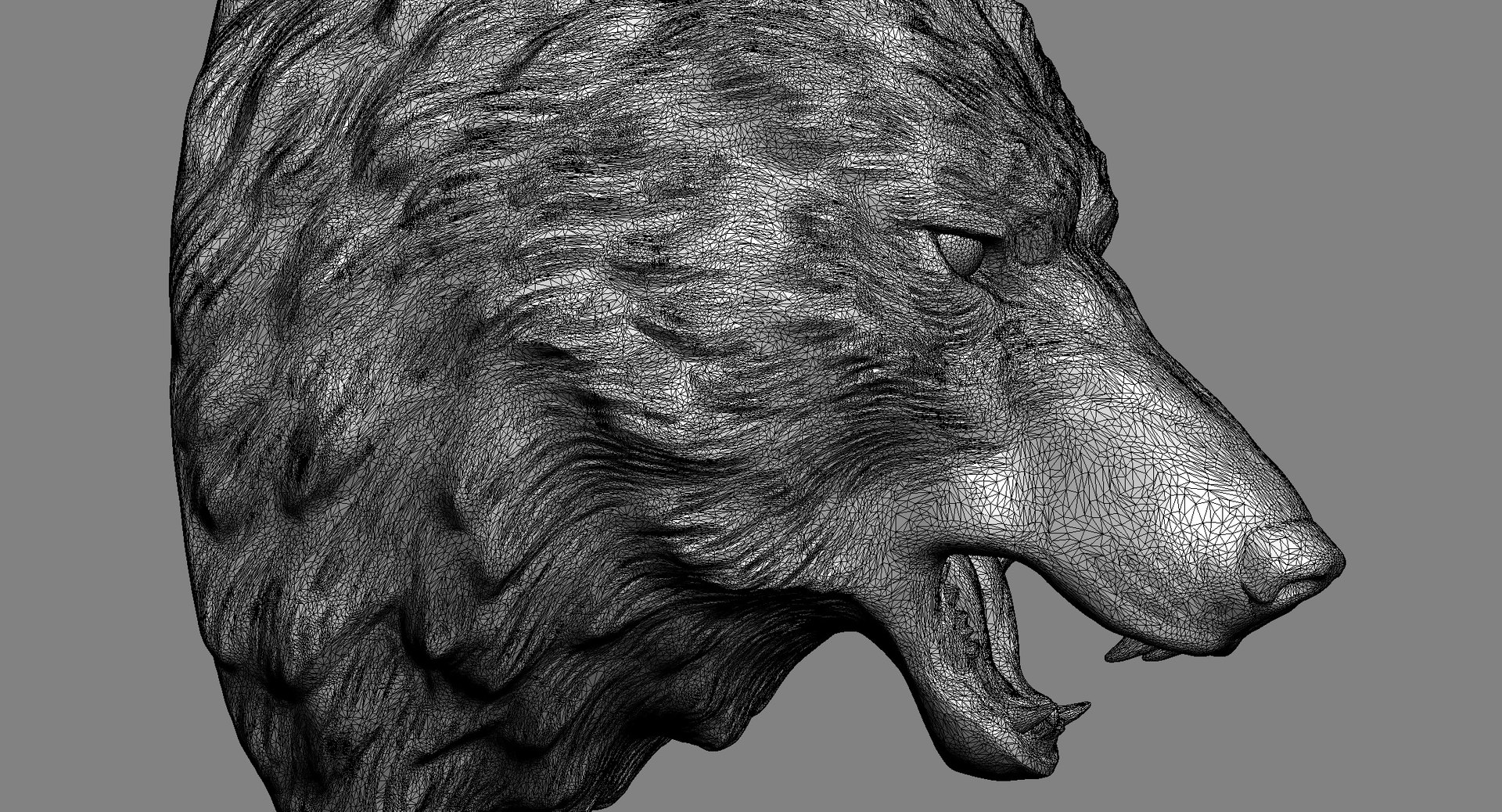 Max Wolf Head Sculpture