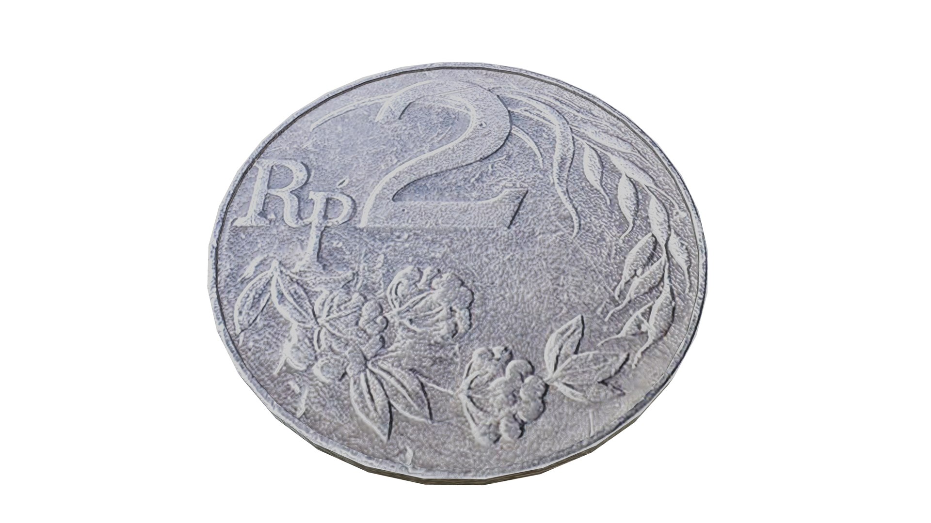 3D Indonesian 2 Rupiah Coin 1970 Vintage Currency Design - TurboSquid ...