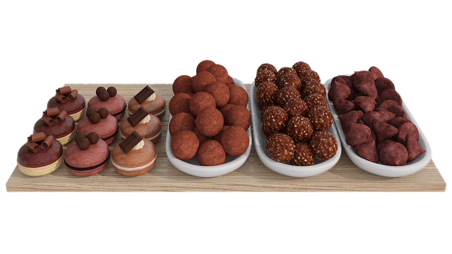 3D Chocolate Mini Desserts Model - TurboSquid 2230334
