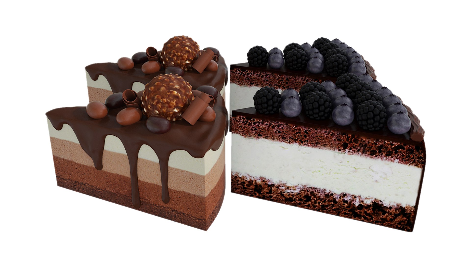 3D Chocolate Mini Desserts Model - TurboSquid 2230334